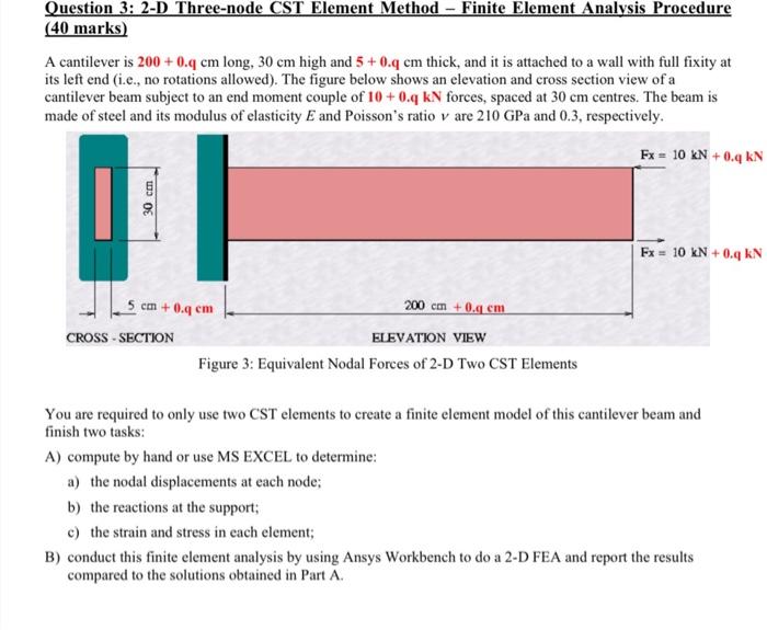 Question 3: 2-D Three-node CST Element Method - | Chegg.com Question 3: 2-D Three-node CST Element Method - | Chegg.com