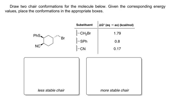 Solved Draw two chair conformations for the molecule below. | Chegg.com