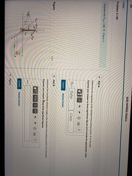 Solved 2020 SPRING Statics | Chegg.com