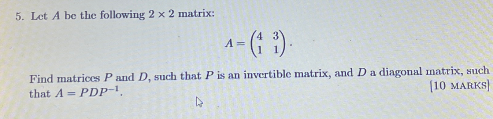 Solved Let A be the following 2\\\\times 2 | Chegg.com