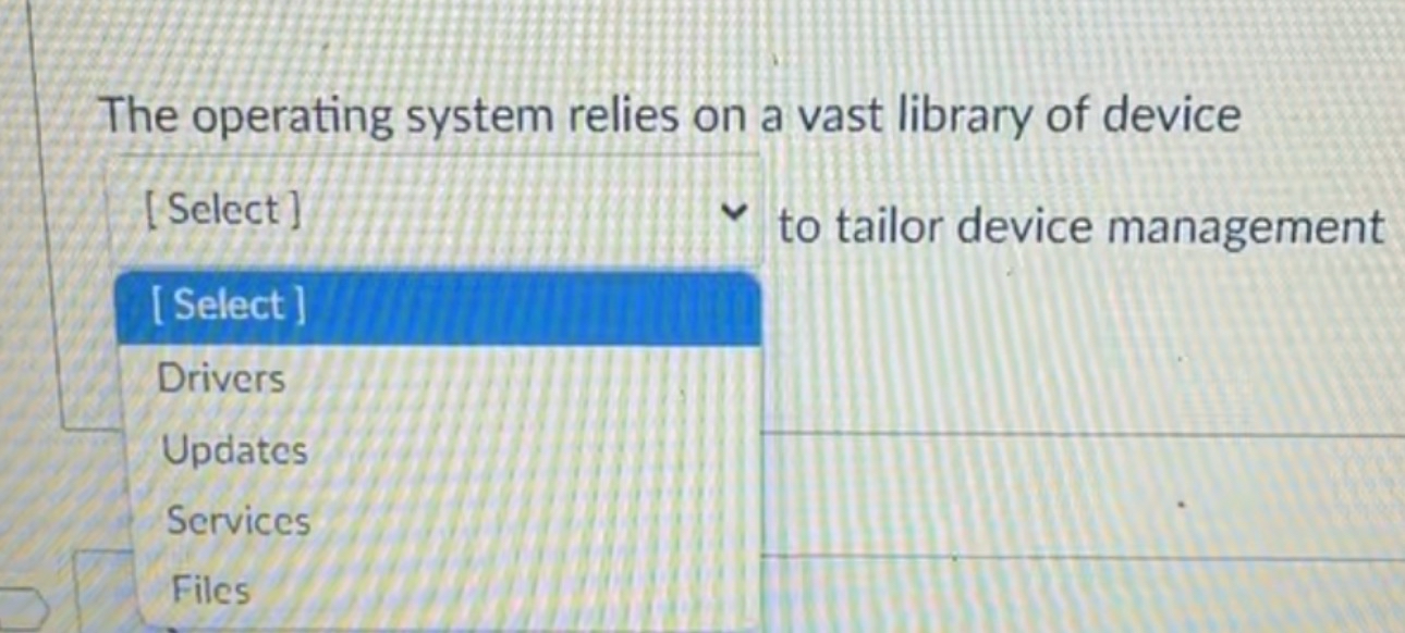 Solved The operating system relies on a vast library of | Chegg.com