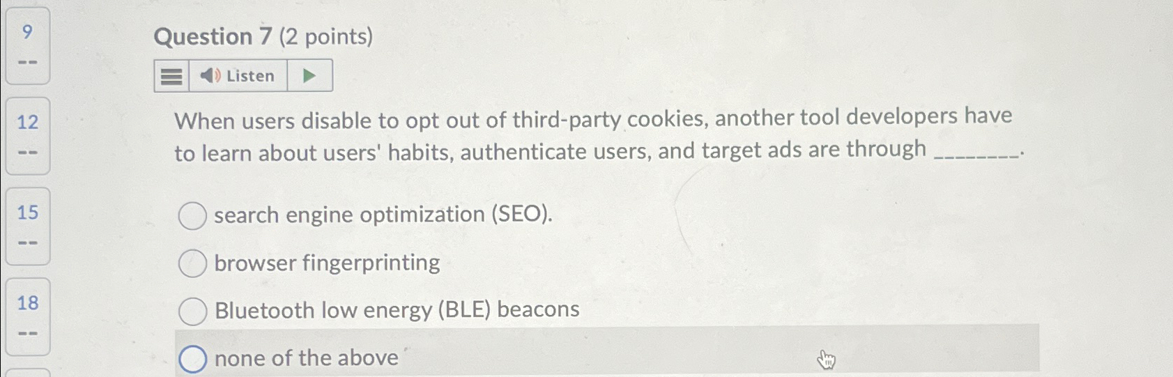 Solved 9Question 7 (2 ﻿points)ListenWhen users disable to | Chegg.com