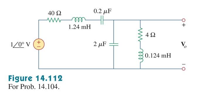 Solved 14.104 A low-quality-factor, double-tuned bandpass | Chegg.com
