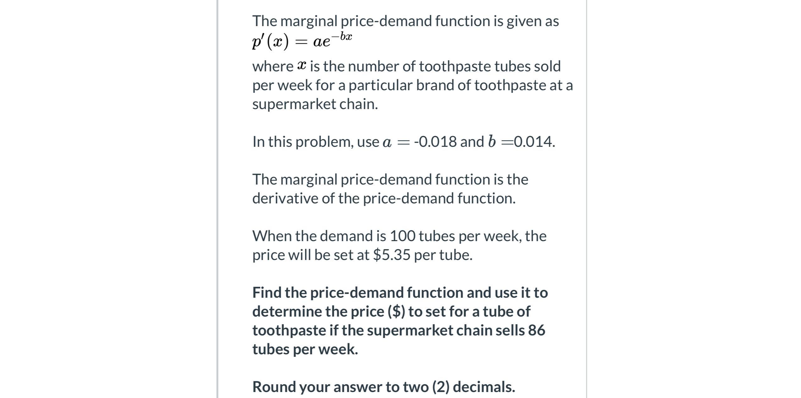Solved The marginal price-demand function is given | Chegg.com
