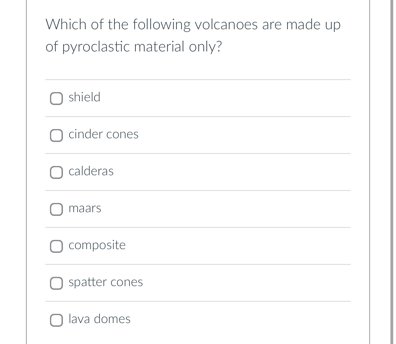 Which of the following volcanoes are made up of | Chegg.com