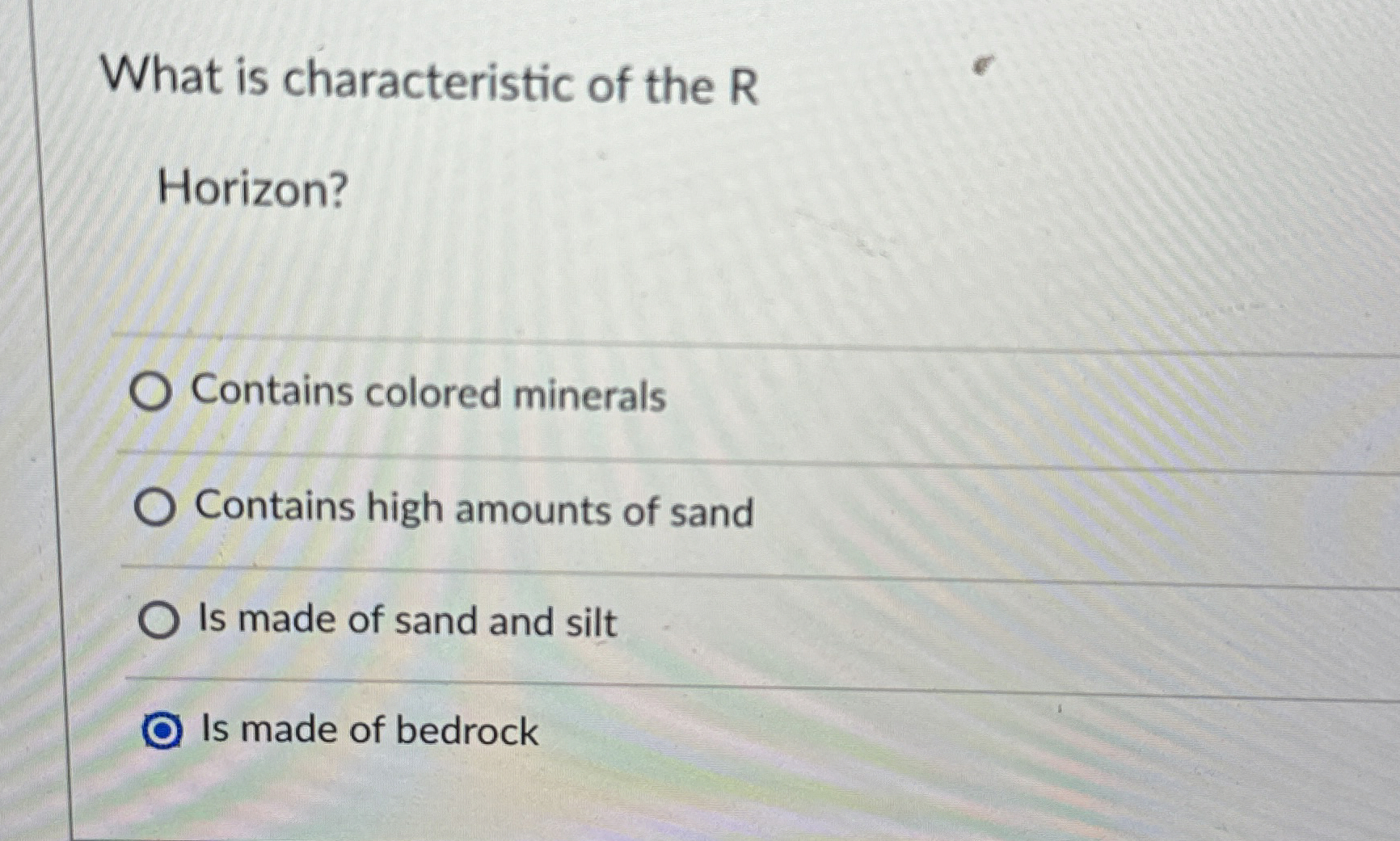 Solved What is characteristic of the RHorizon?Contains | Chegg.com