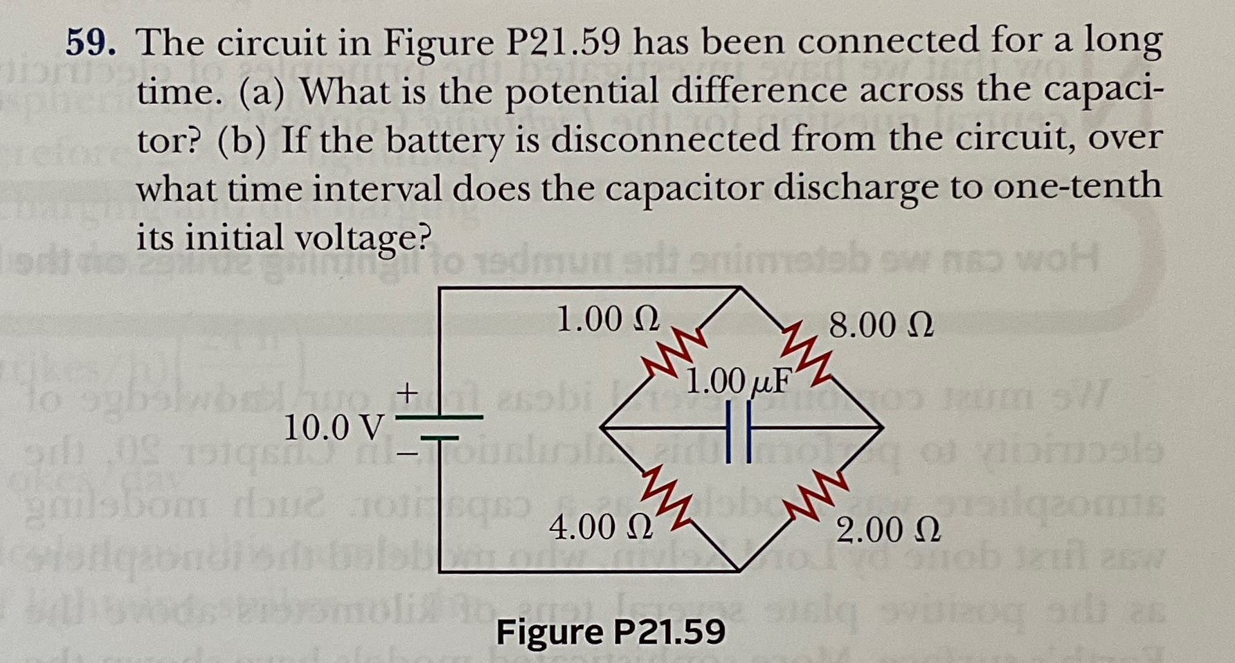 Solved The circuit in Figure P21.59 ﻿has been connected for | Chegg.com