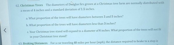 Solved 62. Christmas Trees The diameters of Douglas firs | Chegg.com
