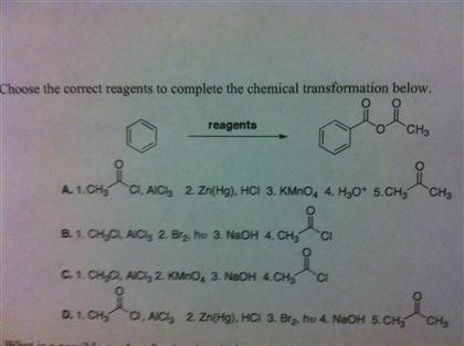 Solved Choose the correct reagents to complete the chemical | Chegg.com