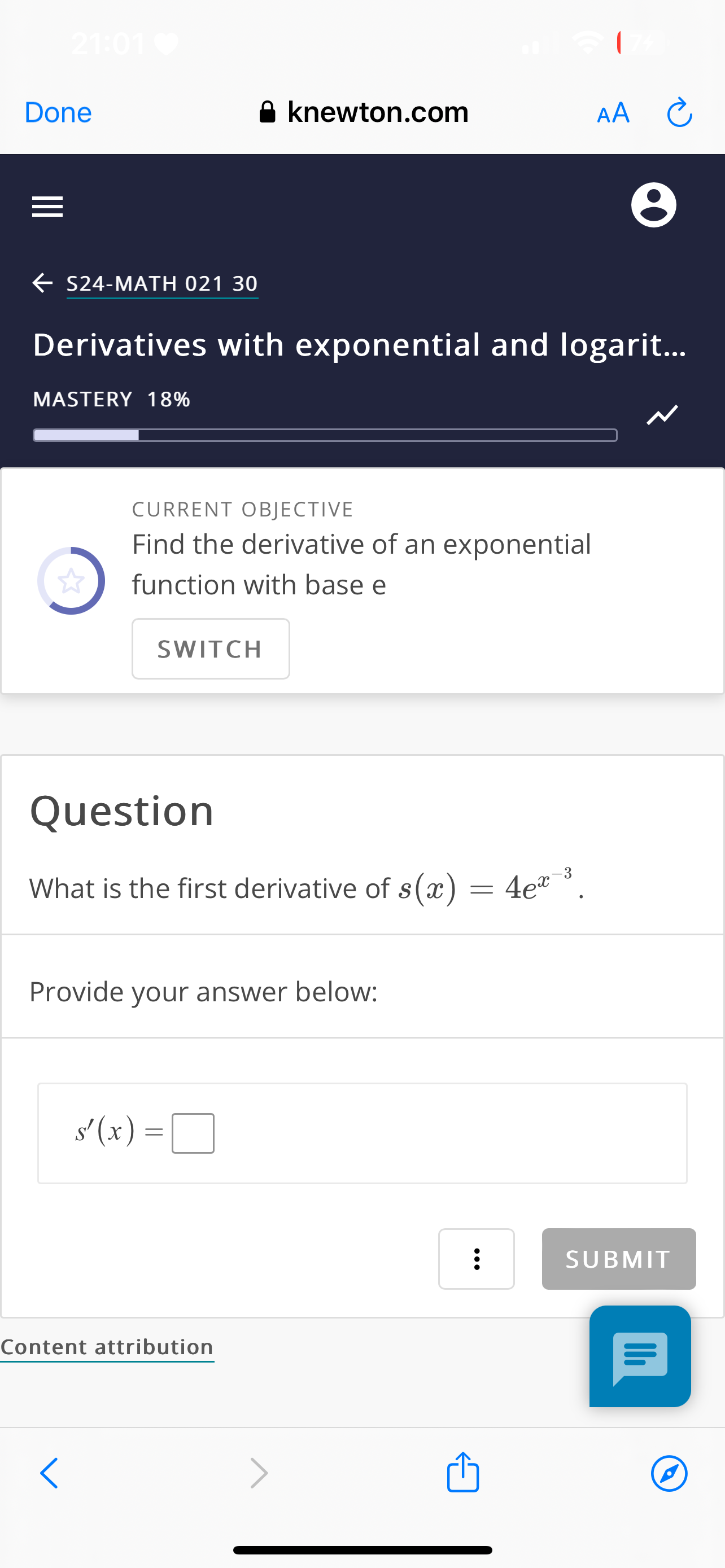 Solved QuestionWhat is the first derivative of | Chegg.com