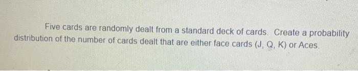 Five cards are randomly dealt from a standard deck of | Chegg.com