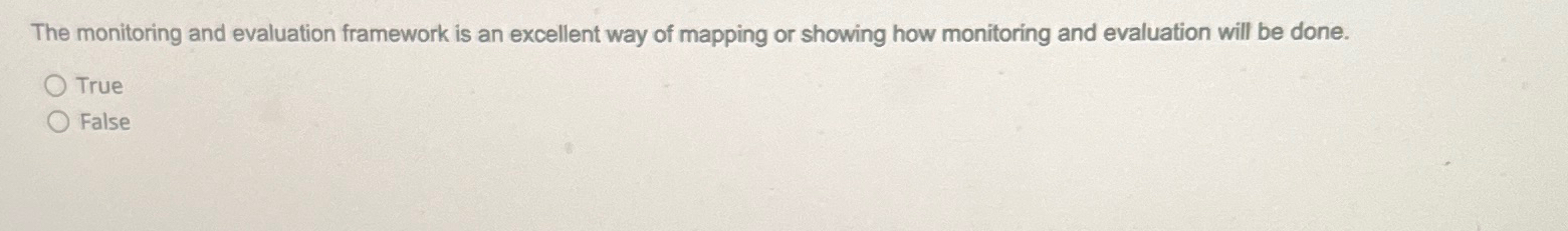 Solved The monitoring and evaluation framework is an | Chegg.com