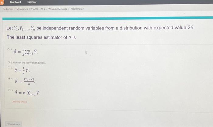 Let Y1,Y2,…,Yn be independent random variables from a | Chegg.com
