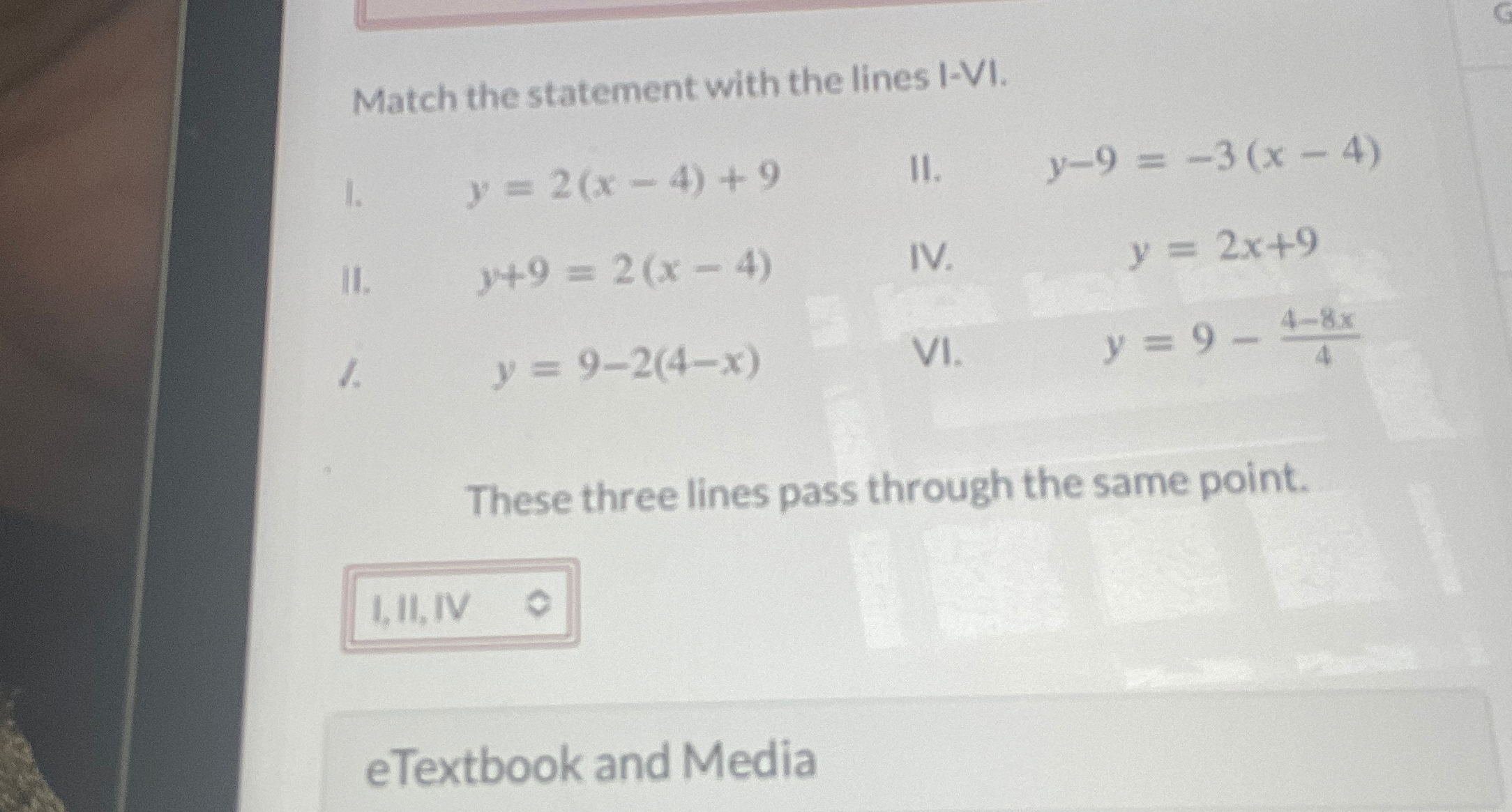 Solved Match the statement with the lines | Chegg.com