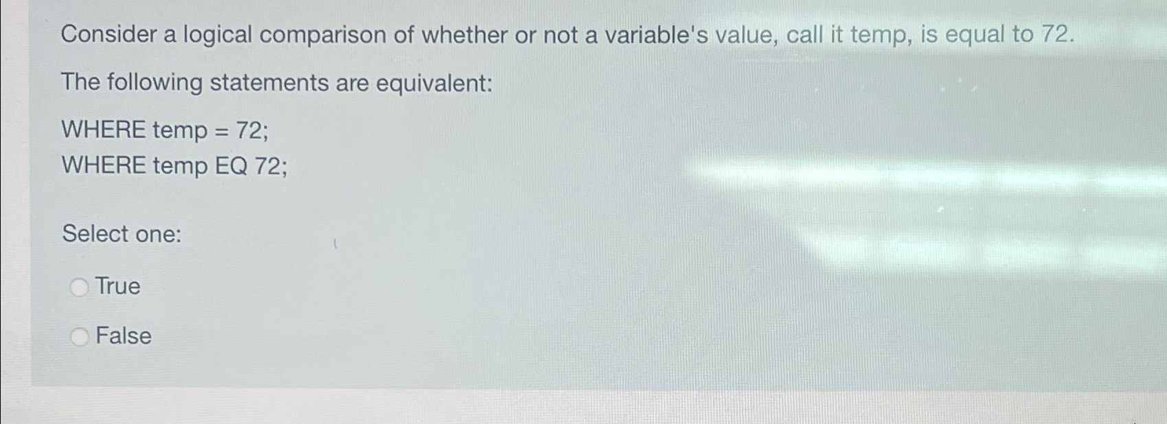 Solved Consider A Logical Comparison Of Whether Or Not A 