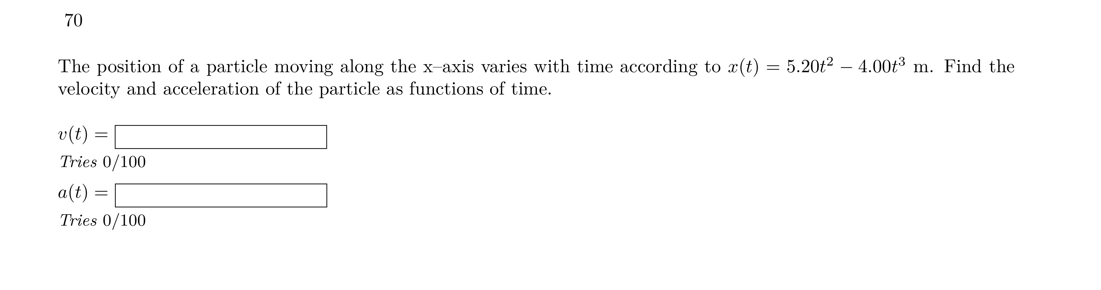 Solved 70The position of a particle moving along the x-axis | Chegg.com