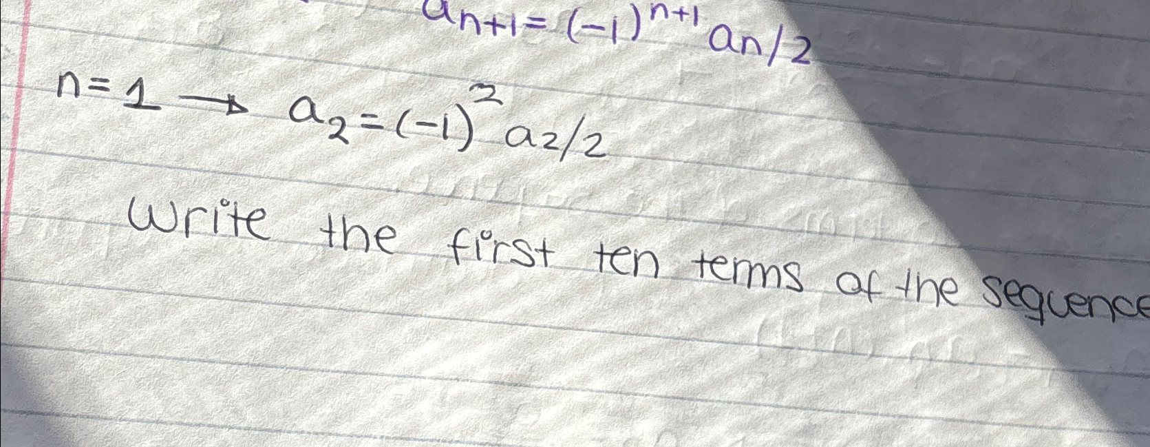 Solved n=1→a2=(-1)2a22Write the first ten terms of the | Chegg.com