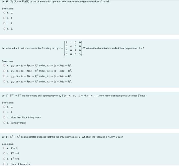 Solved Let D:P2(R)→P2(R) be the differentiation operator. | Chegg.com