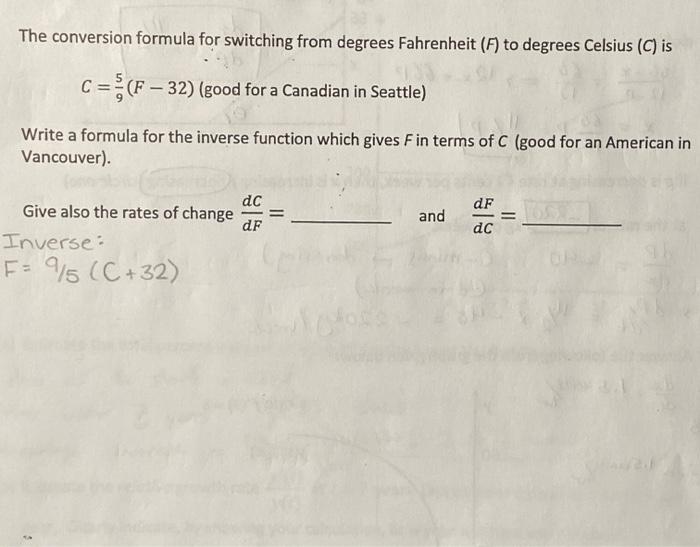Solved The conversion formula for switching from degrees | Chegg.com