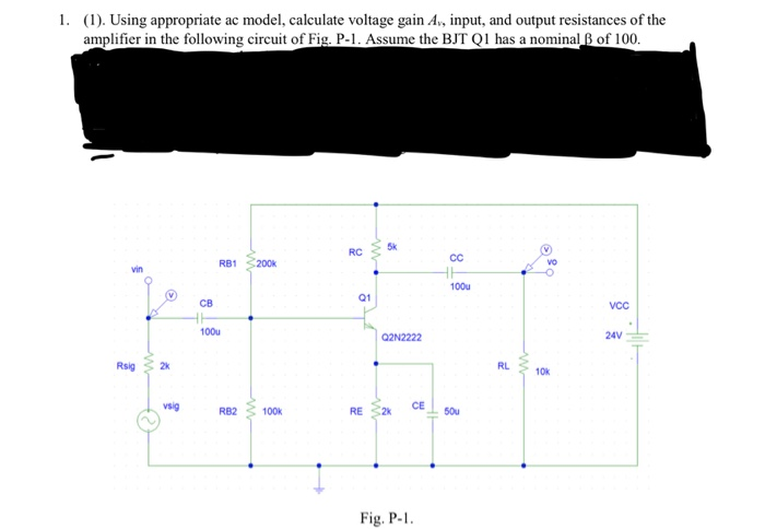 Solved 1. (). Using appropriate ac model, calculate voltage | Chegg.com