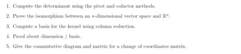 Solved 1. Compute the determinant using the pivot and | Chegg.com