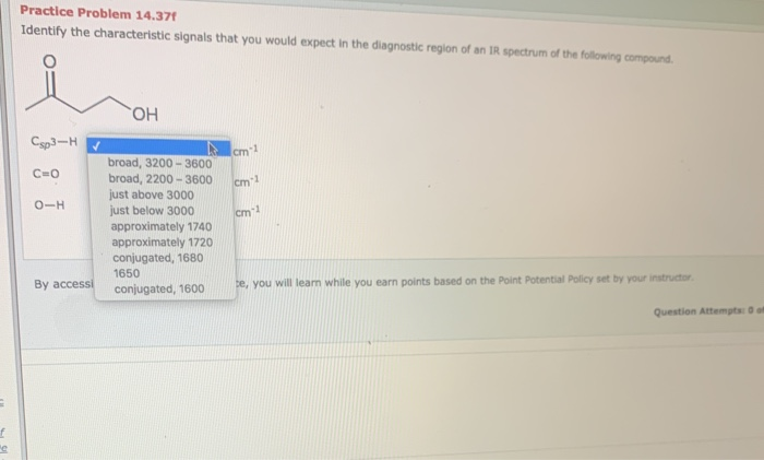 Solved Practice Problem 14.377 Identify the characteristic | Chegg.com