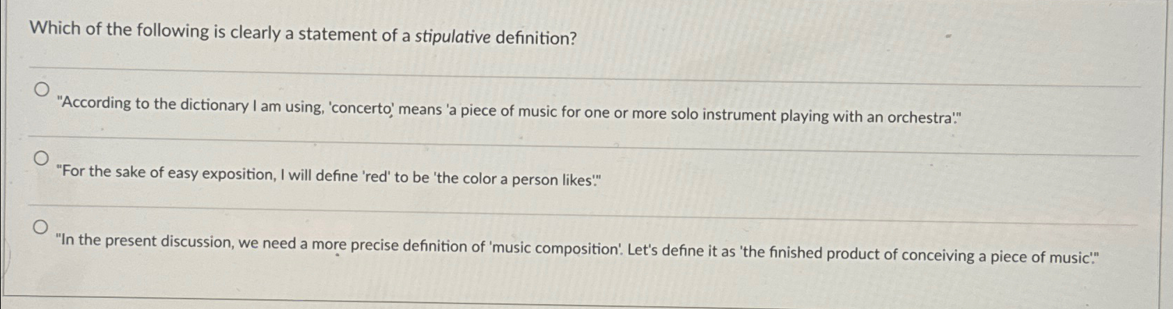 Solved Which Of The Following Is Clearly A Statement Of A