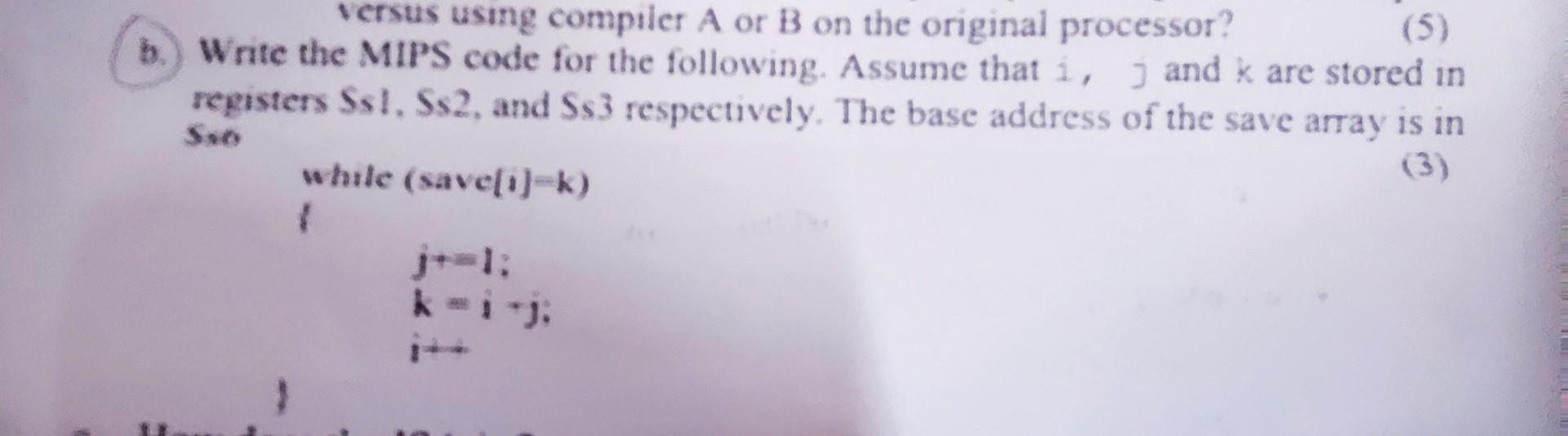 Solved versus using compiler A or B on the original | Chegg.com