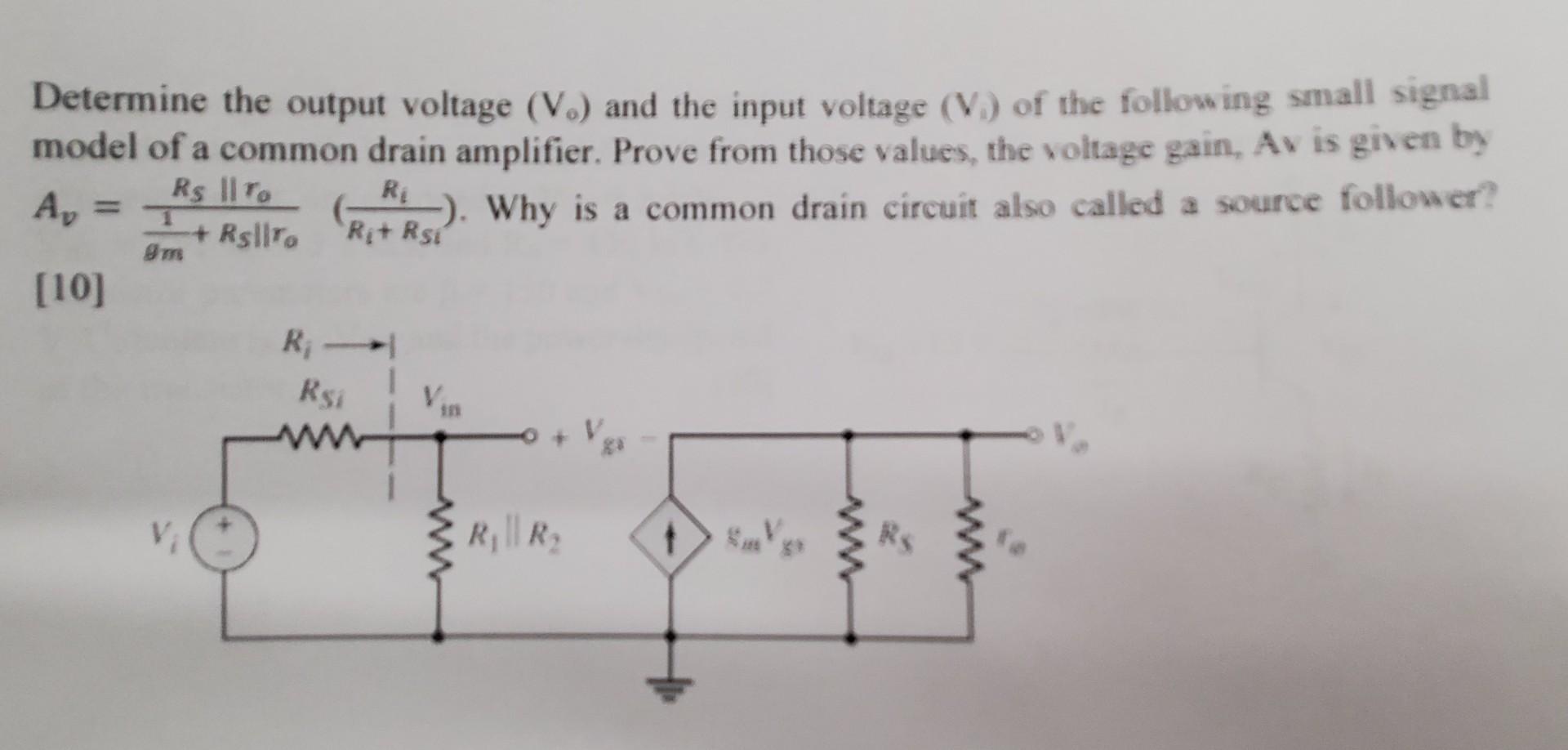 Solved Determine the output voltage (V∘) and the input | Chegg.com