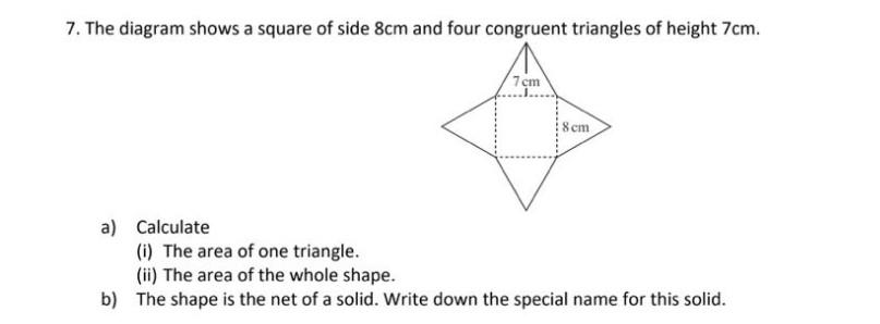 Solved 7. The diagram shows a square of side 8cm and four | Chegg.com