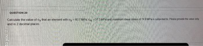 Solved QUESTION 20 Calculate the value of ox that an element | Chegg.com