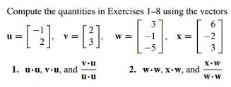 Solved Compute the quantities in Exercises 1-8 ﻿using the | Chegg.com