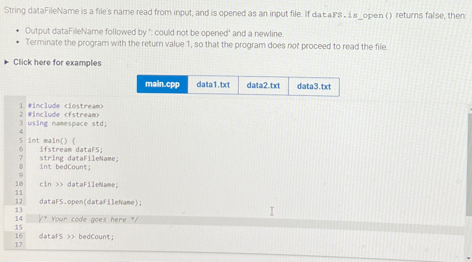 Solved C++String dataFileName is a file's name read from | Chegg.com Solved C++String dataFileName is a file's name read from | Chegg.com