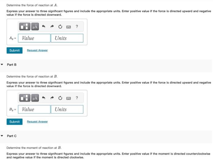 Solved Determine the reactions at the bearing support A and | Chegg.com