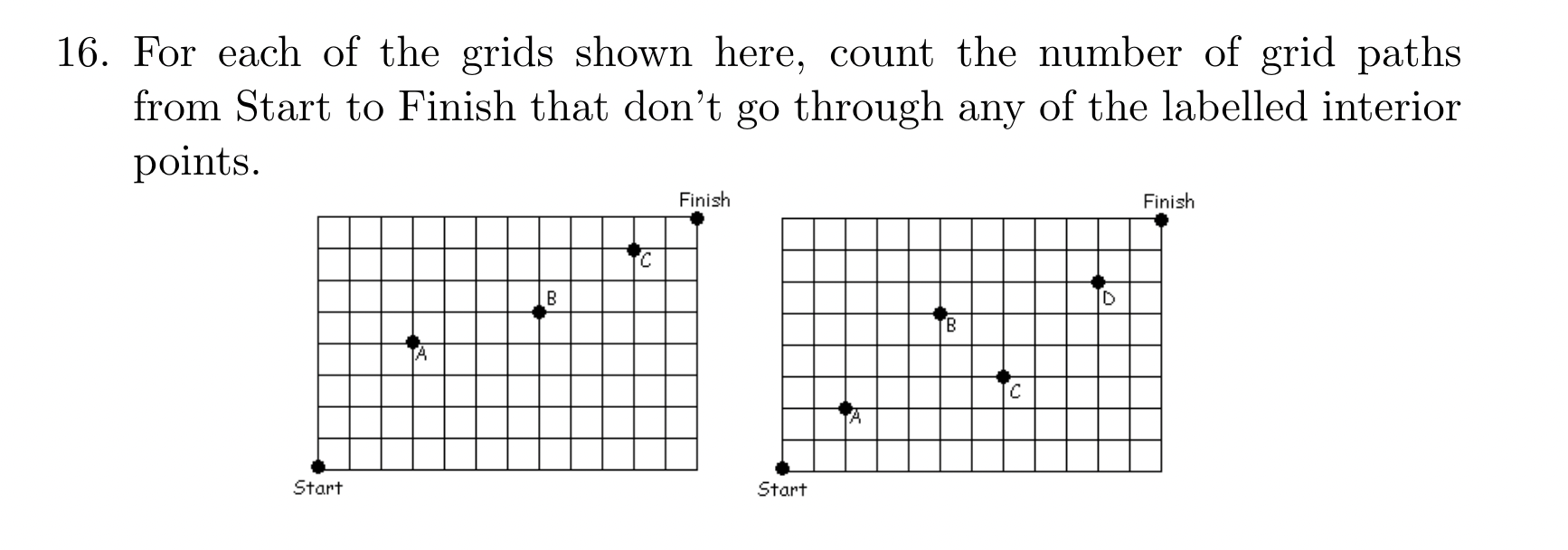 Solved For each of the grids shown here, count the number of | Chegg.com