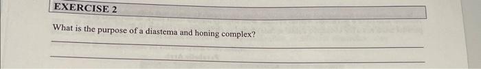 What is the purpose of a diastema and honing complex? | Chegg.com