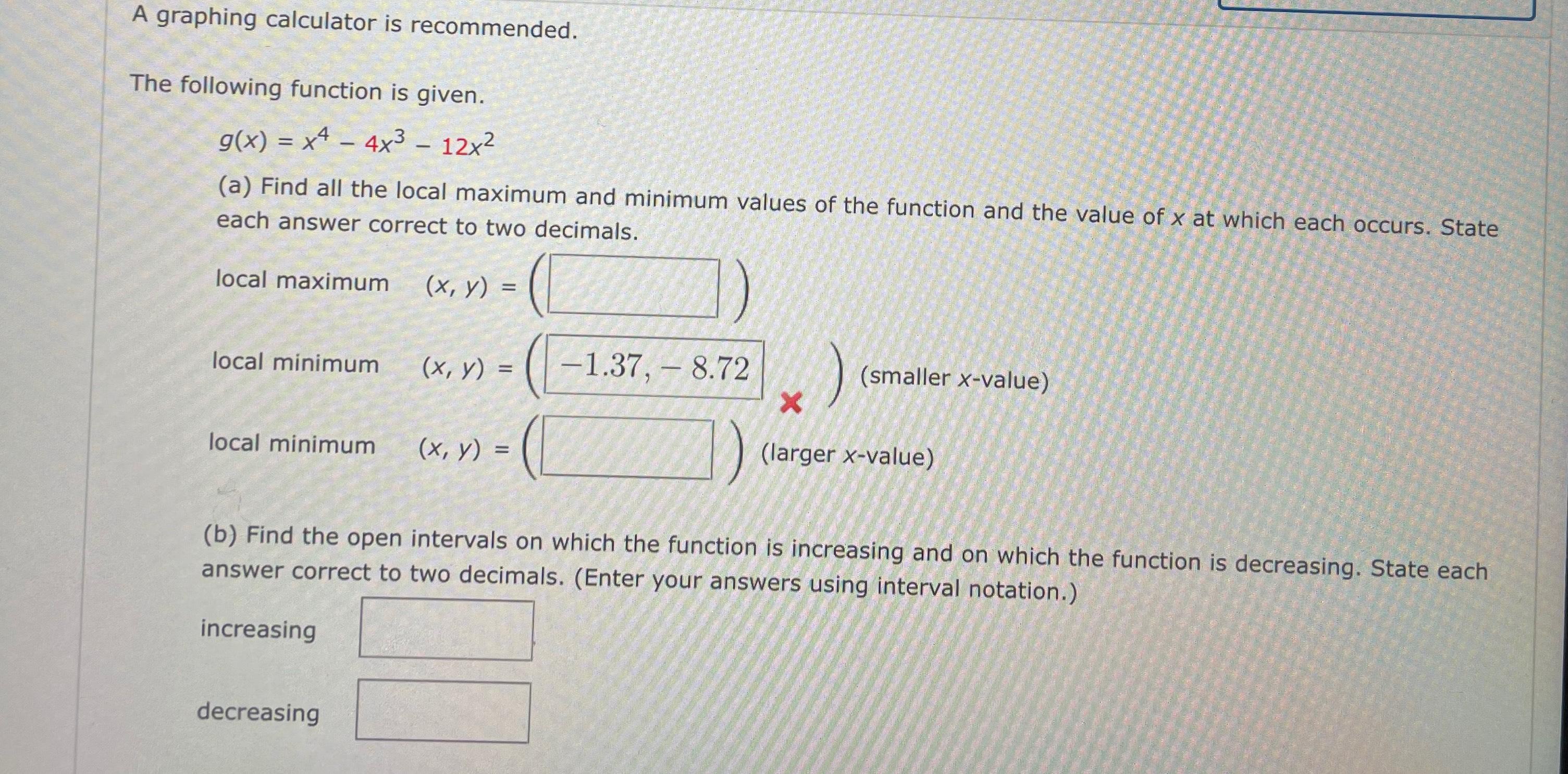 Solved A graphing calculator is recommended.The following | Chegg.com