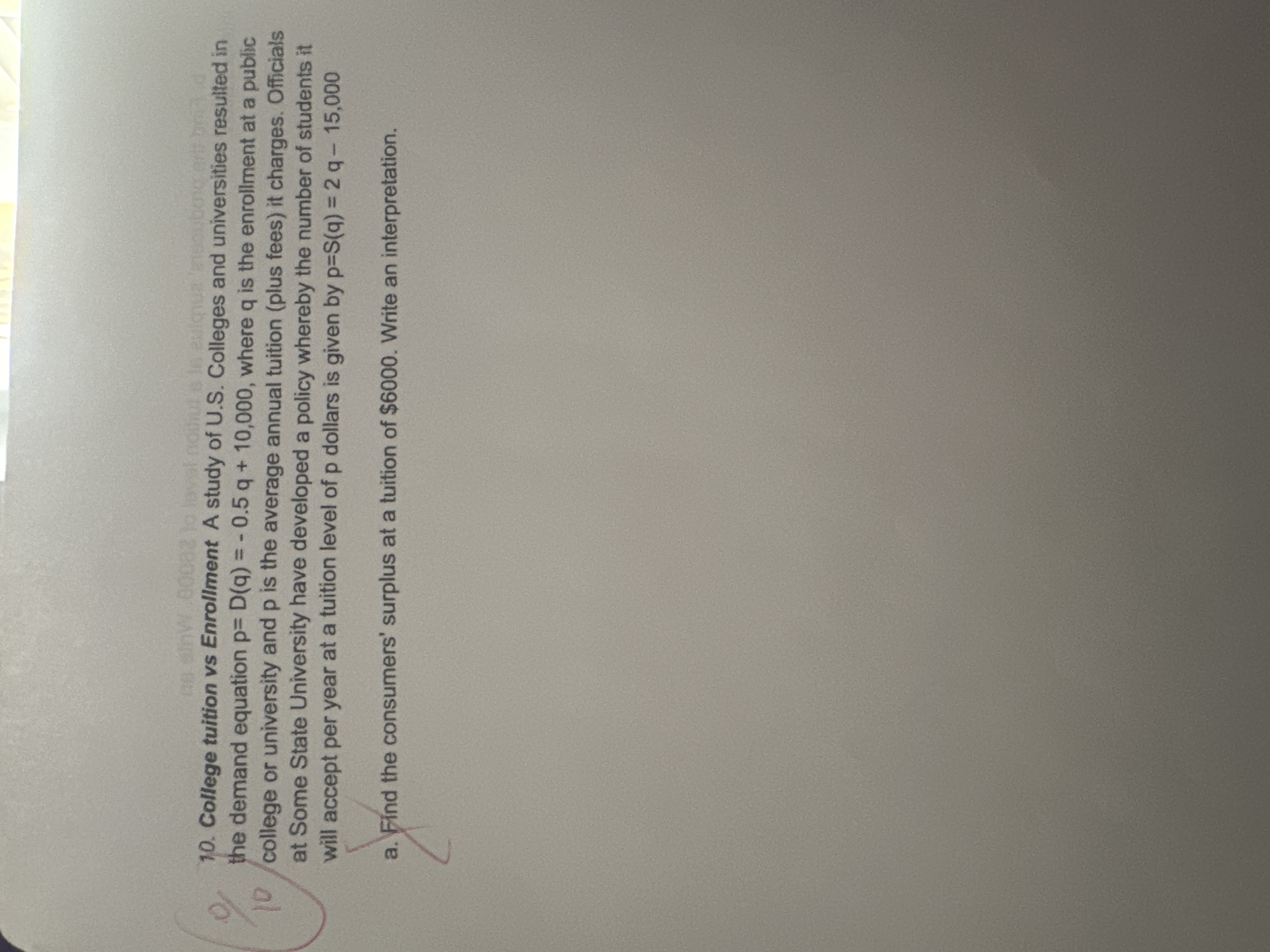 Solved College tuition vs Enrollment A study of U.S. | Chegg.com