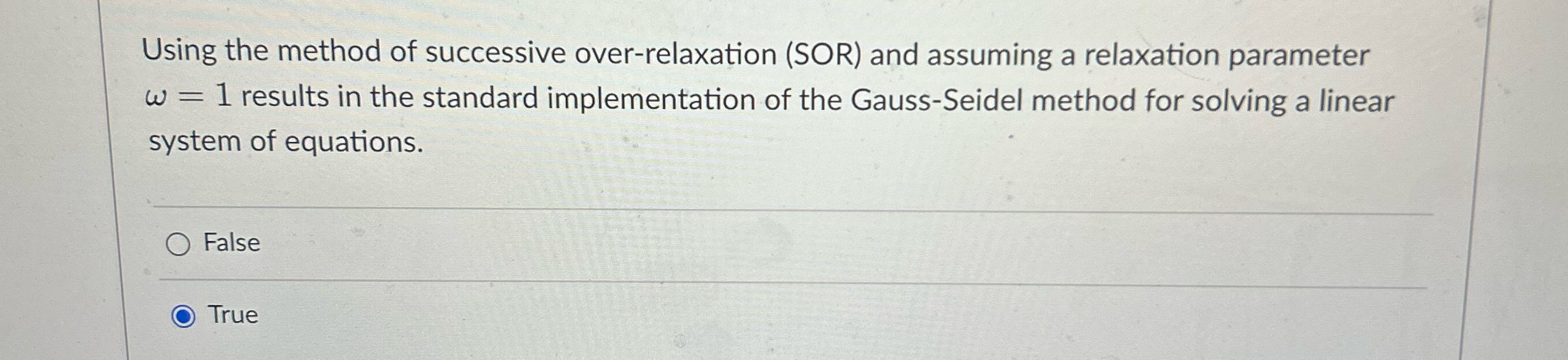 Solved Using the method of successive over-relaxation (SOR) | Chegg.com