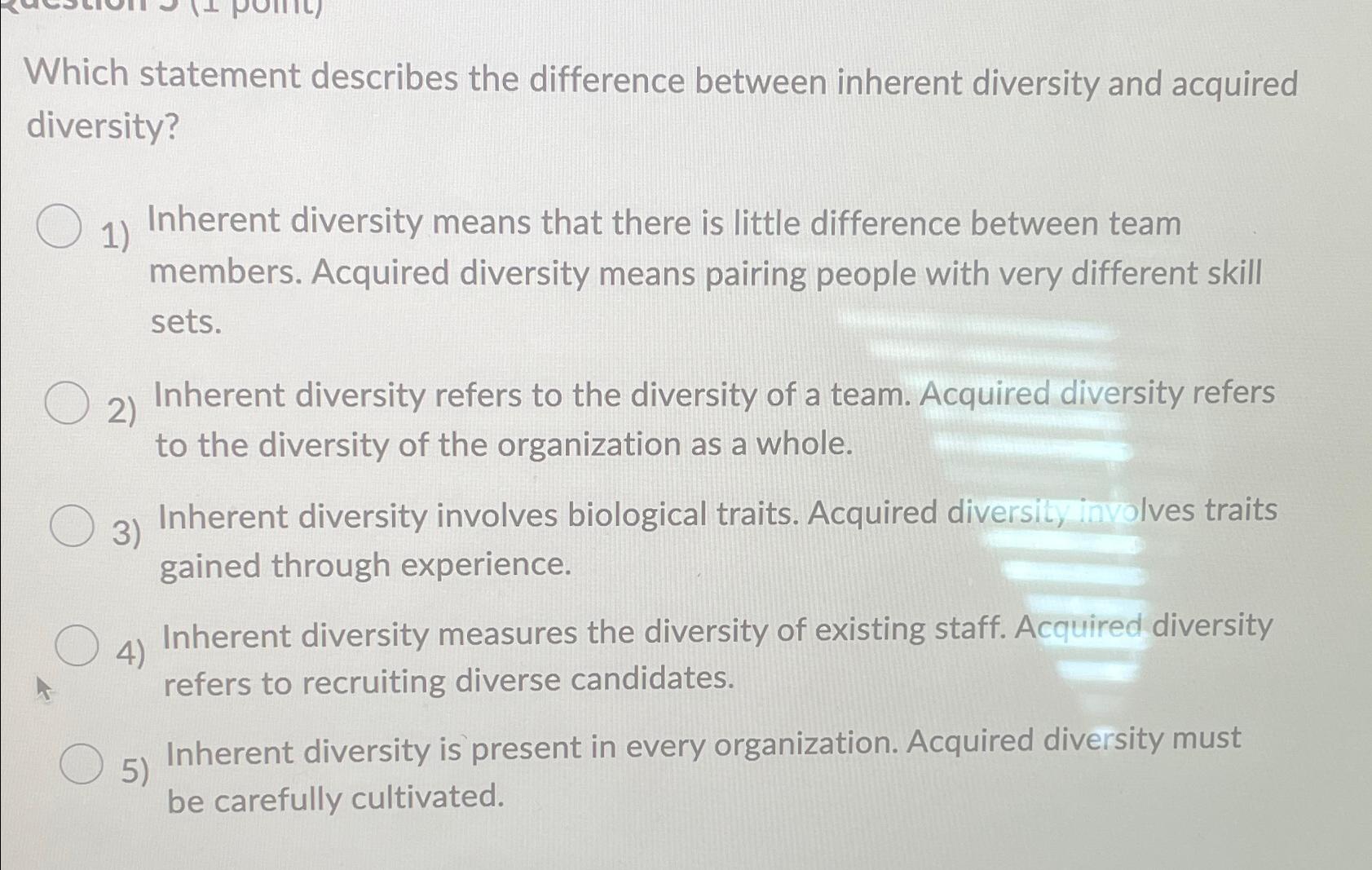 Solved Which statement describes the difference between | Chegg.com