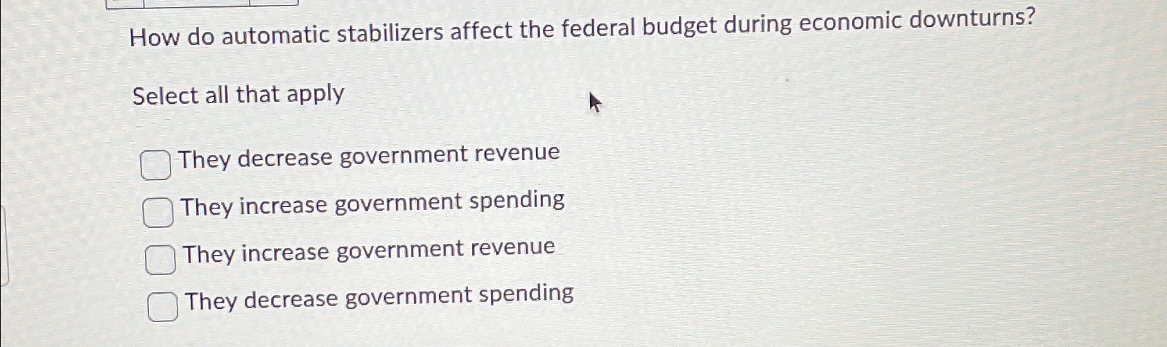 Solved How do automatic stabilizers affect the federal | Chegg.com