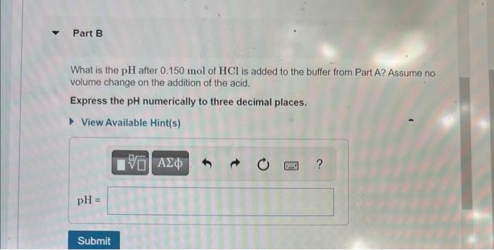Solved What is the pH of a buffer prepared by adding 0.607 | Chegg.com