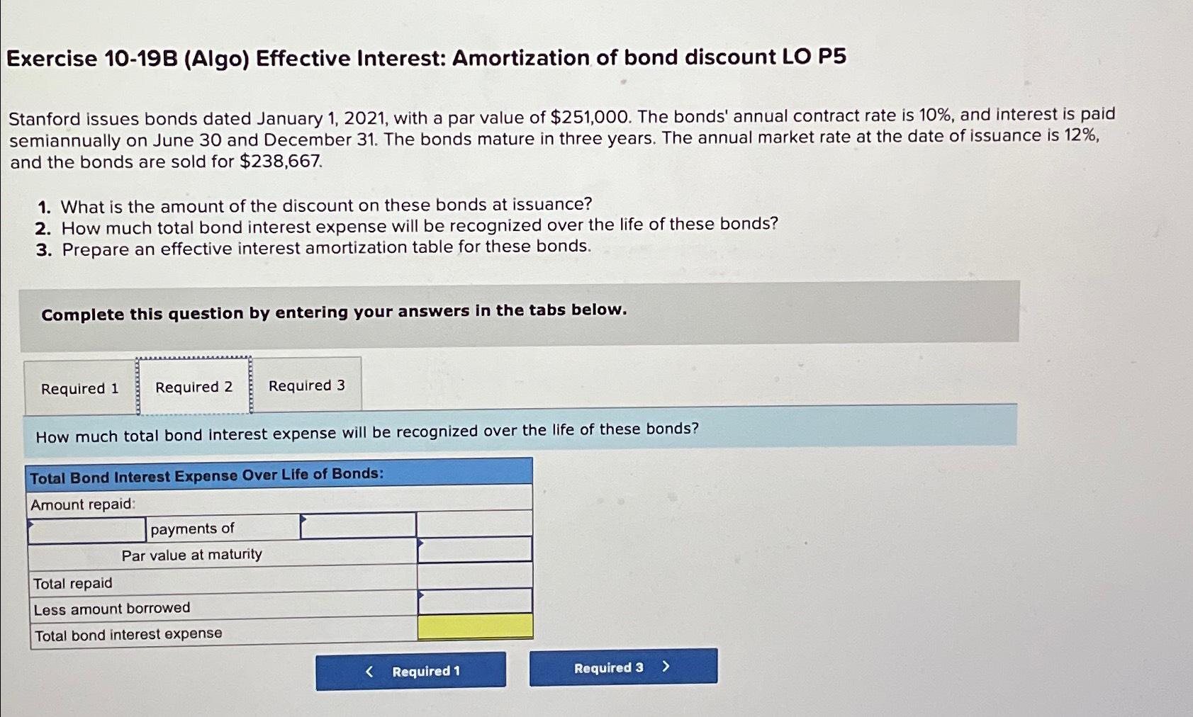 Exercise 10-19B (Algo) ﻿Effective Interest: | Chegg.com
