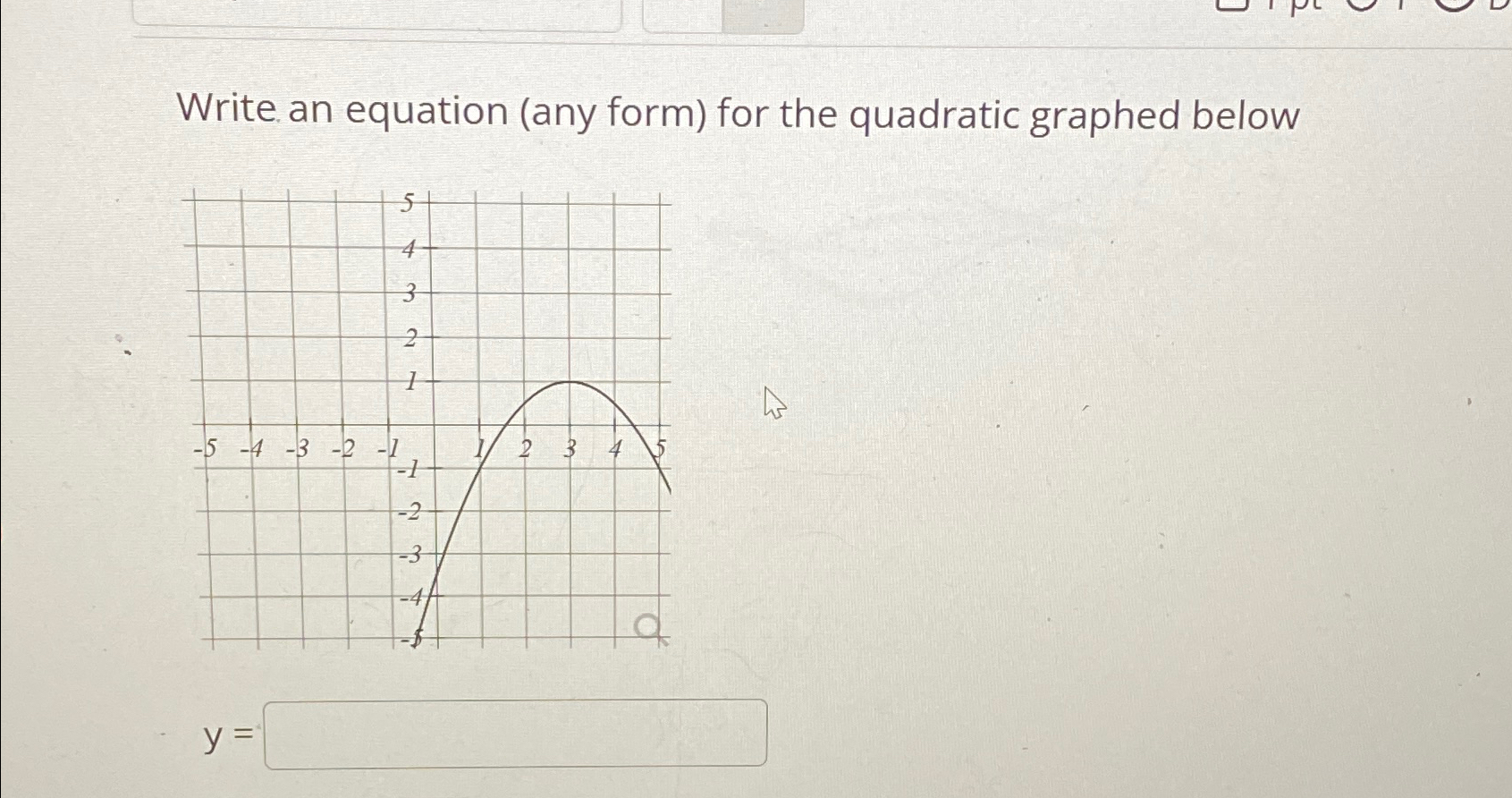 Solved Write an equation (any form) ﻿for the quadratic | Chegg.com
