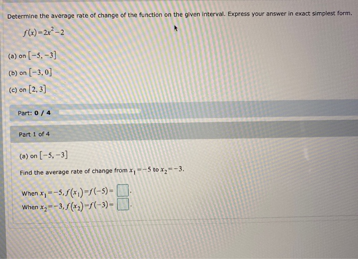 Solved Determine the average rate of change of the function | Chegg.com