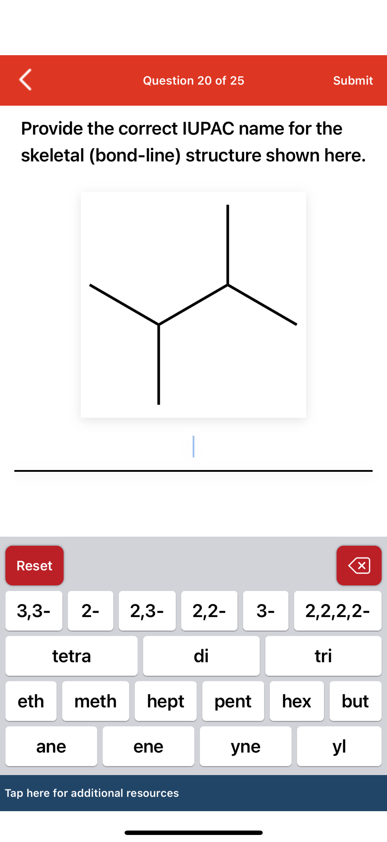 Solved Question 20 ﻿of 25SubmitProvide the correct IUPAC | Chegg.com