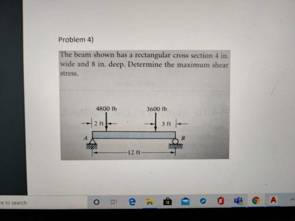 Solved Problem 4) The beam shown has a rectangular cross | Chegg.com