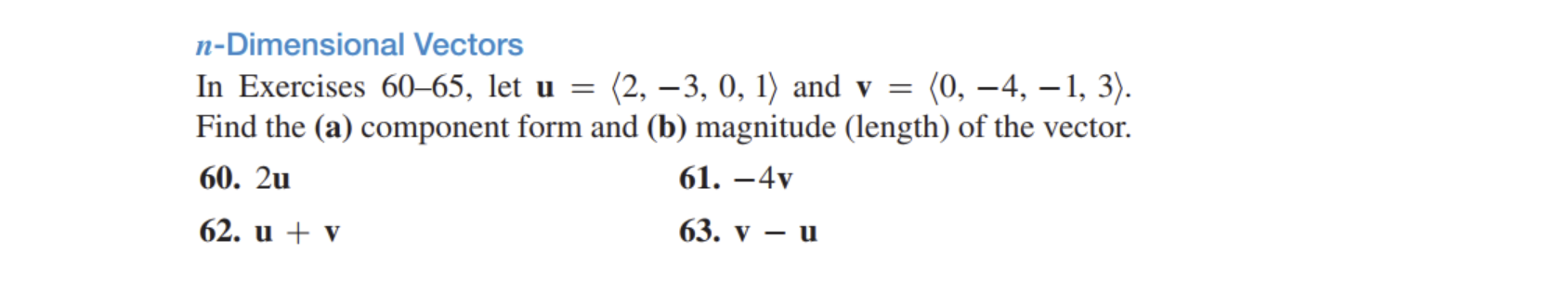 Solved n-Dimensional VectorsIn Exercises 60-65, ﻿let | Chegg.com