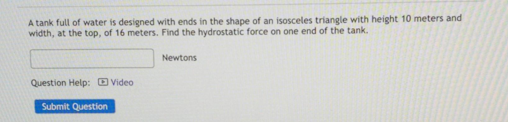 Solved A tank full of water is designed with ends in the | Chegg.com