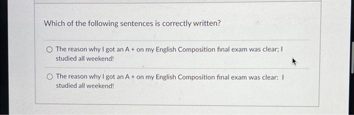 Which of the following sentences is correctly | Chegg.com
